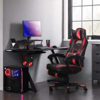 China Racing Gaming Chair with Footrest Tilt Mechanism and Lumbar Support Swivel Chair Style for sale