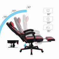 China Racing Gaming Chair with Footrest Tilt Mechanism and Lumbar Support Swivel Chair Style for sale