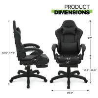 China Mail Packing Gaming Chair High Back with Footrest Headrest Lumbar Support Iron Frame for sale