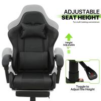 China Mail Packing Gaming Chair High Back with Footrest Headrest Lumbar Support Iron Frame for sale