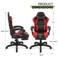 China 360 Swivel High Back Gaming Chair with Footrest Headrest Lumbar Support Height Adjust for sale