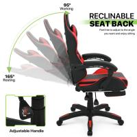 China 360 Swivel High Back Gaming Chair with Footrest Headrest Lumbar Support Height Adjust for sale