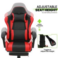 China 360 Swivel High Back Gaming Chair with Footrest Headrest Lumbar Support Height Adjust for sale