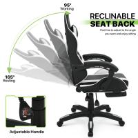 China Swivel Gaming Chair with Footrest Headrest Lumbar Support Black High Back Other Style for sale