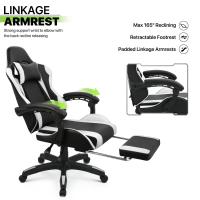 China Swivel Gaming Chair with Footrest Headrest Lumbar Support Black High Back Other Style for sale