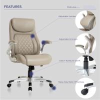 China Stylish Ergonomic PU Leather Office Chair with Lumbar Support and FlipAdjust Armrests for sale