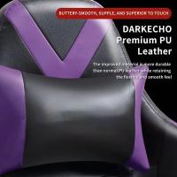 China Adjustable Armrest Gaming Home Chair with Footrest and Massage in Purple Leather for sale