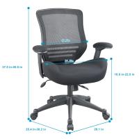 China Mid Back Computer Chair with Flip-Up Arms Adjustable Height and Lumbar Support for sale