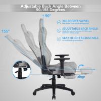 China Modern Design Gaming Chair with Footrest and 3 Gas Lift PU Leather High Back Adjustable for sale