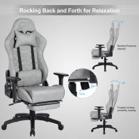 China Modern Design Gaming Chair with Footrest and 3 Gas Lift PU Leather High Back Adjustable for sale