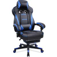 China 3 Gas Lift Ergonomic Gaming Chair with Footrest PU Leather High Back Office Desk Chair for sale