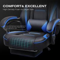 China 3 Gas Lift Ergonomic Gaming Chair with Footrest PU Leather High Back Office Desk Chair for sale