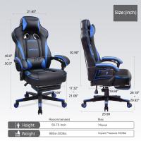 China 3 Gas Lift Ergonomic Gaming Chair with Footrest PU Leather High Back Office Desk Chair for sale