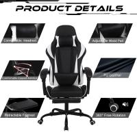 China Iron High Back Racing Style Ergonomic Gaming Chair with Lumbar Support and Footrest for sale