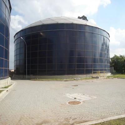 China High Strength Glass Fused Bolted Steel Tank Dark Blue Color Custom Capacity for sale
