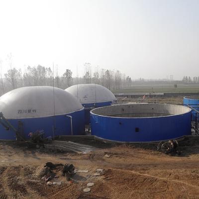 China Top Mounted Double Membrane Biogas Storage Tank for Anaerobic Digestion Plants - 3-20 mbar Pressure, 20+ Year Lifespan for sale
