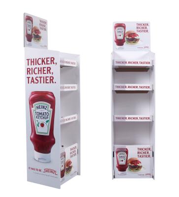China Ultralight Cardboard Floor Display Stands Antiwear Display Racks For food floor standing display for sale