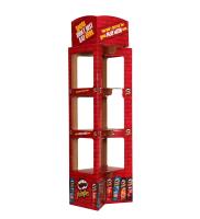 China Foldable Flooring Racking Display Cardboard Candy Carton Product POP Store Shelf Display Rack Stand for sale