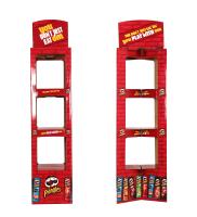 China Foldable Flooring Racking Display Cardboard Candy Carton Product POP Store Shelf Display Rack Stand for sale