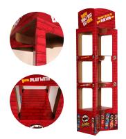 China Foldable Flooring Racking Display Cardboard Candy Carton Product POP Store Shelf Display Rack Stand for sale