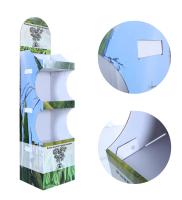 China Supermarket recycle cardboard food display cardboard pet food display stand corrugated floor dog food paper display rack for sale