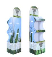 China Supermarket recycle cardboard food display cardboard pet food display stand corrugated floor dog food paper display rack for sale
