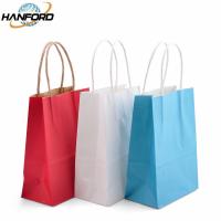 China 21x11x27cm Favor Kraft Paper Gift Bags With Handles Ultralight for sale