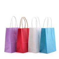 China 21x11x27cm Favor Kraft Paper Gift Bags With Handles Ultralight for sale