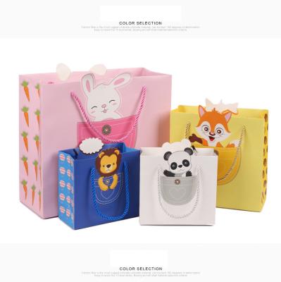 China Children Cartoon Candy Kraft Paper Gift Bags Moistureproof Reusable for sale
