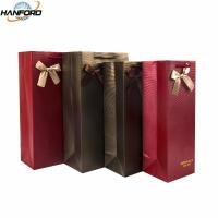 China Thickened Printed Wine Bottle Paper Bags For Wedding Ultralight Leakproof for sale