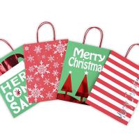 China Recycled Christmas Kraft Paper Gift Bags Ultraportable Multifunctional for sale