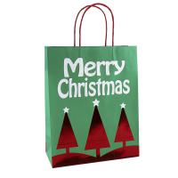 China Recycled Christmas Kraft Paper Gift Bags Ultraportable Multifunctional for sale