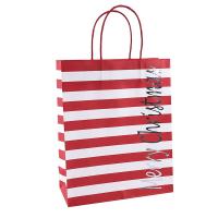 China Recycled Christmas Kraft Paper Gift Bags Ultraportable Multifunctional for sale