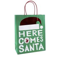 China Recycled Christmas Kraft Paper Gift Bags Ultraportable Multifunctional for sale