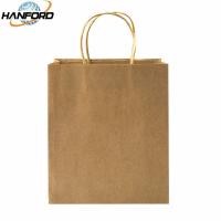 China Brown Biodegradable Bulk Craft Paper Bags , Durable Paper Shopping Bags With Handles for sale