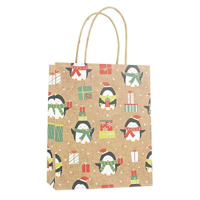 China Ultraportable Kraft Paper Christmas Bags for sale