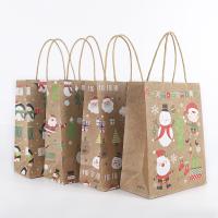 China Ultraportable Kraft Paper Christmas Bags for sale
