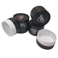 China Embossing Black Paper Tea Cylinder Packaging Biodegradable Dustproof for sale
