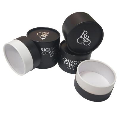 China Embossing Black Paper Tea Cylinder Packaging Biodegradable Dustproof for sale