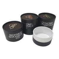 China Embossing Black Paper Tea Cylinder Packaging Biodegradable Dustproof for sale