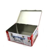 China Antirust Decorative Tin Boxes With Lids , Lockable rectangular hinged tin containers for sale