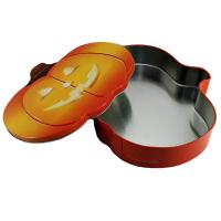 China Pumpkin Shaped Halloween Tin Box Multipurpose Antirust For Chocolate for sale