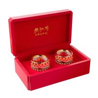 China MDF wooden box for tea canister rectangle wooden tea box Storage Gift Red Packaging Wooden Box with velvet insert for sale