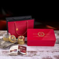 China MDF wooden box for tea canister rectangle wooden tea box Storage Gift Red Packaging Wooden Box with velvet insert for sale
