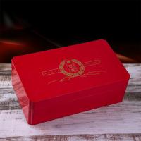 China MDF wooden box for tea canister rectangle wooden tea box Storage Gift Red Packaging Wooden Box with velvet insert for sale