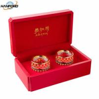 China MDF wooden box for tea canister rectangle wooden tea box Storage Gift Red Packaging Wooden Box with velvet insert for sale