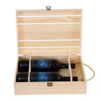 China Reusable Double Wine Wooden Box Packaging Moistureproof Thickened for sale