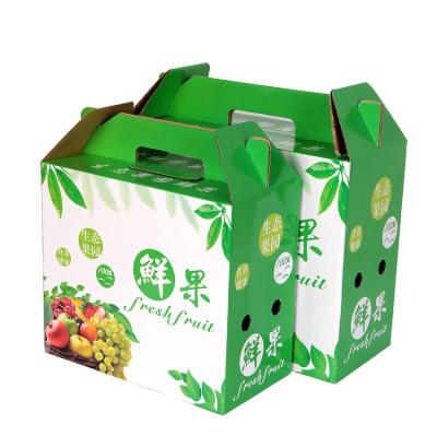 China Dustproof Fruit Corrugated Paper Box With Handle Recycled Durable for sale
