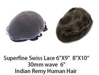China Super Breathable Swiss Lace Toupee with Bleached Knots Undetectable Hairline Indian Human Hair 8x10 for sale