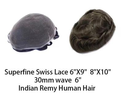 China Super Breathable Swiss Lace Toupee with Bleached Knots Undetectable Hairline Indian Human Hair 8x10 for sale